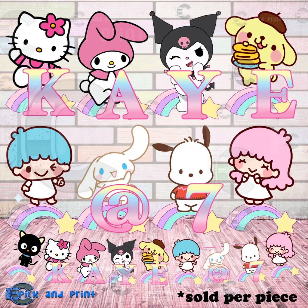 Personalized/Customized Sanrio Character Name Banner Bunting Banderitas ...