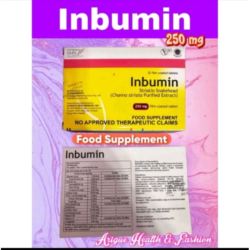 Inbumin 250mg Tablet -30 capsules | Shopee Philippines