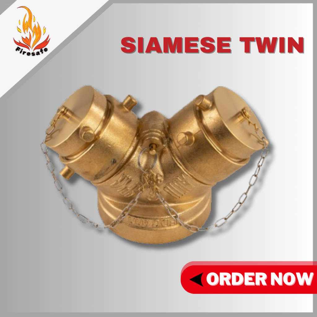 Siamese Twin 3 -2 1/2*2 1/2 With Chain and Cap 4 -2 1/2*2 1/2 GI UL FM ...