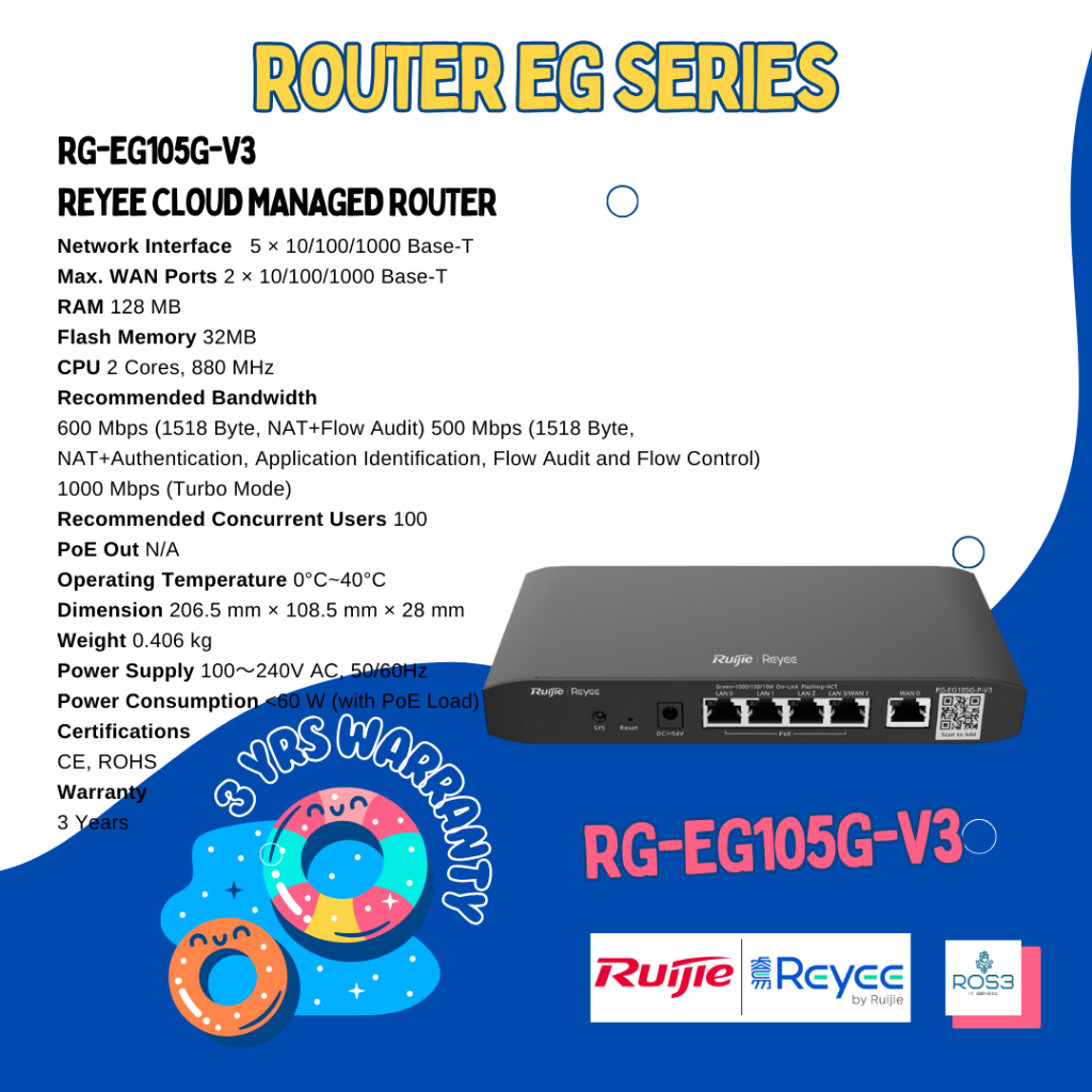 RG-EG105G-V3 Reyee Cloud Managed Router | Shopee Philippines