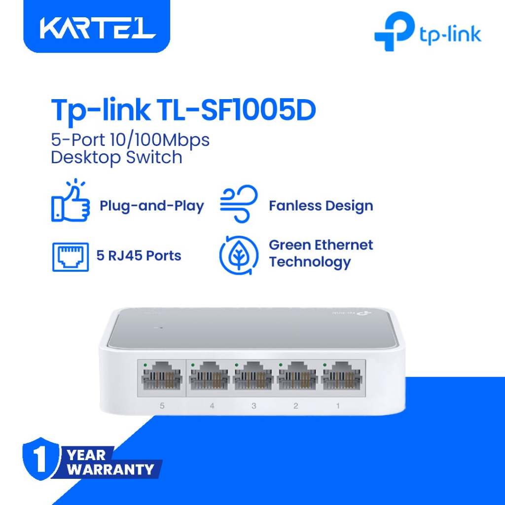 TP-Link TL-SF1005D 5-Port 10/100Mbps Desktop Switch | Shopee Philippines