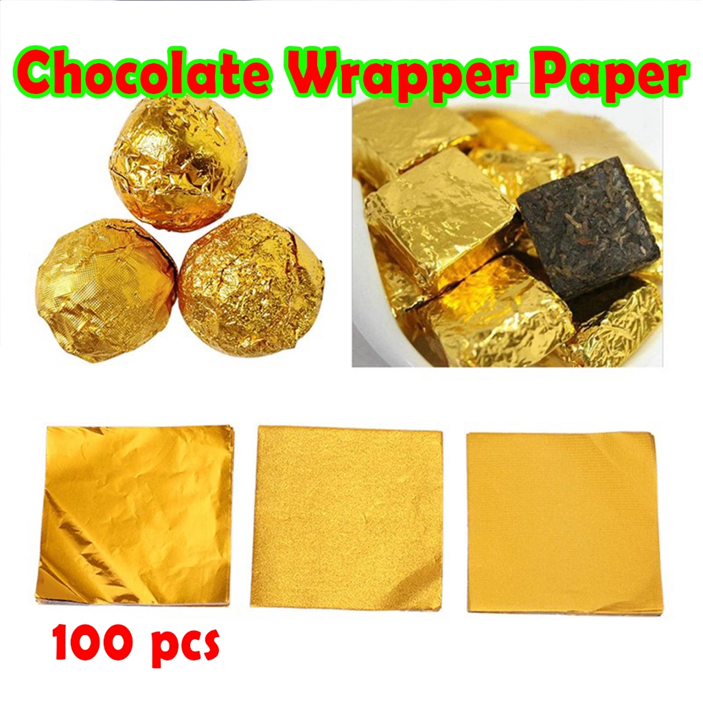 100 Pcs Multi-Color Chocolate Wrapper Paper 20x20cm Aluminum Foil ...
