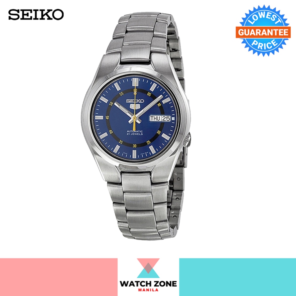 Seiko 5 SNK615K1 Blue Dial Stainless Steel Strap Men's Automatic Watch ...