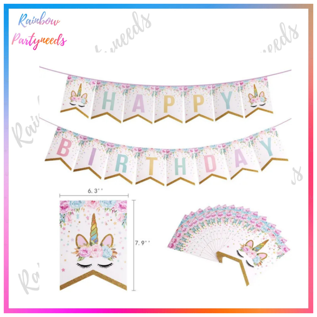 Big Unicorn Theme Happy Birthday Banner | Shopee Philippines