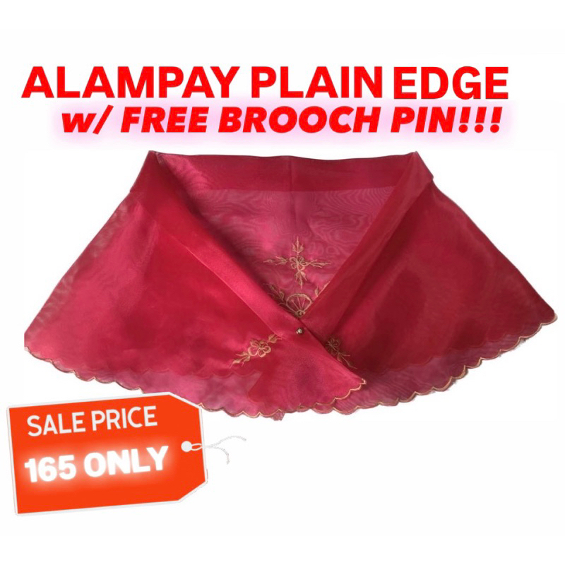 ALAMPAY PLAIN SCALLOP w/ FREE PIN FLIPINIANA SHAWL ALAMPAY FOR ADULT ...
