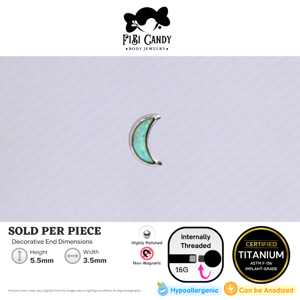 FiBiCandy ITL0250 Xia 16G ASTM F136 Implant Grade Titanium Piercing Flat Conch Helix Syn Opal ...