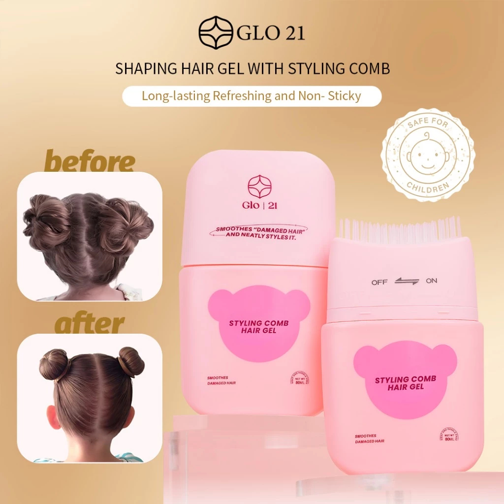 GLO21 SHAPING HAIR GEL WITH STYLING COMB 80ML- Suitable for men, women ...