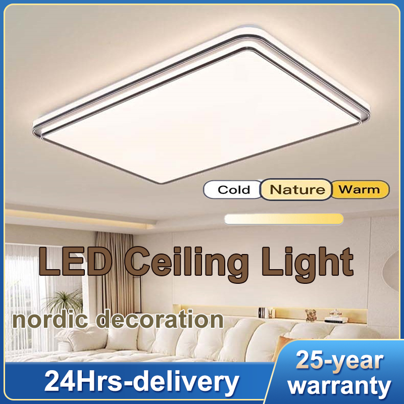 Nordic Ceiling light tri-color LED light for room bedroom 100W Iron ...