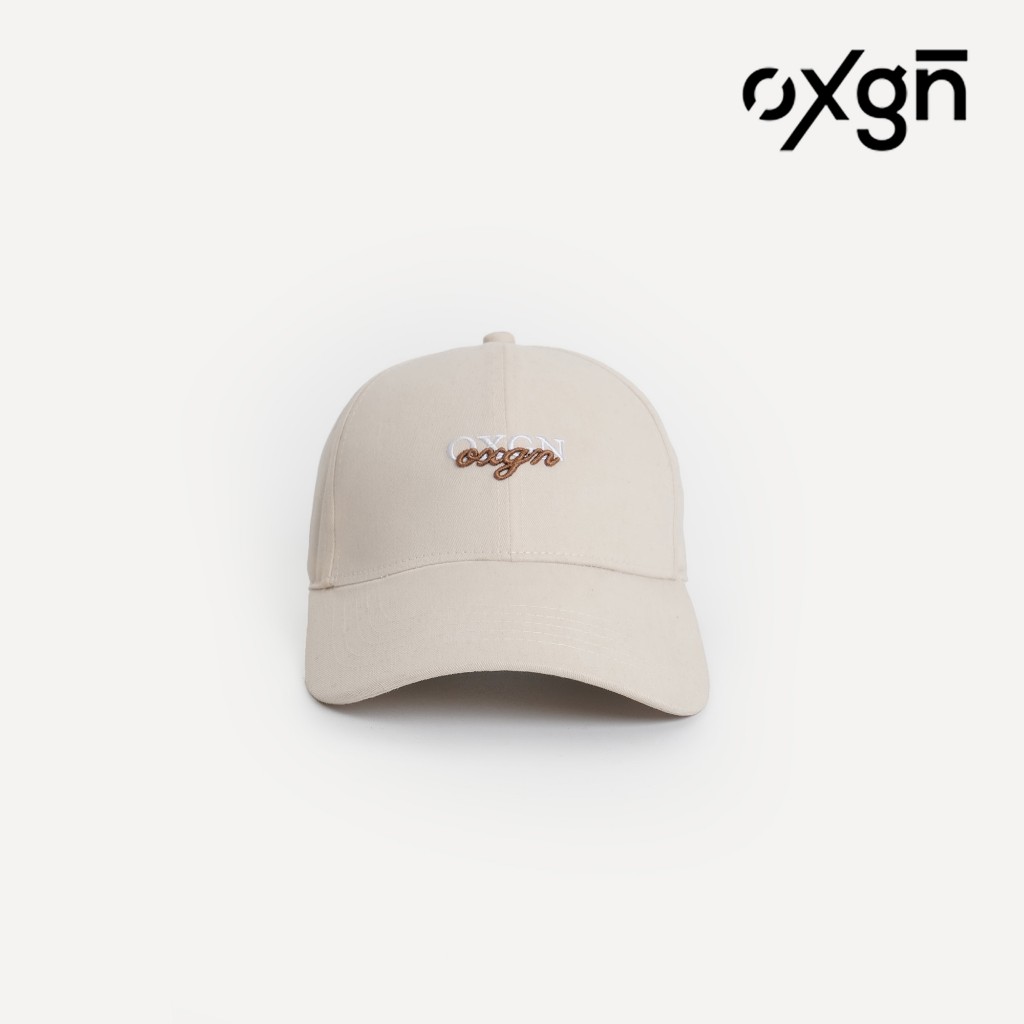 OXGN Logo Curved Cap For Men And Women (Cream/Tan) | Shopee Philippines