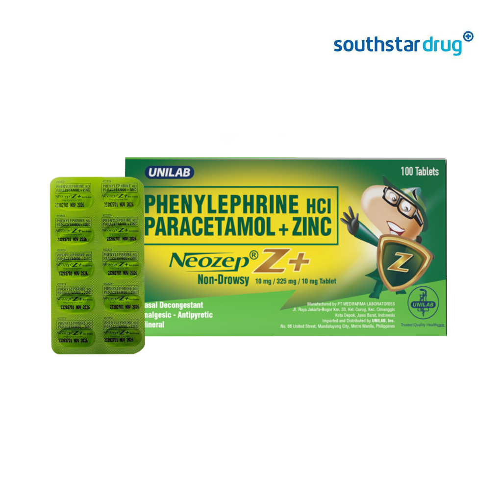 Neozep Z+ Non-drowsy 10mg Tablet - 20s | Shopee Philippines