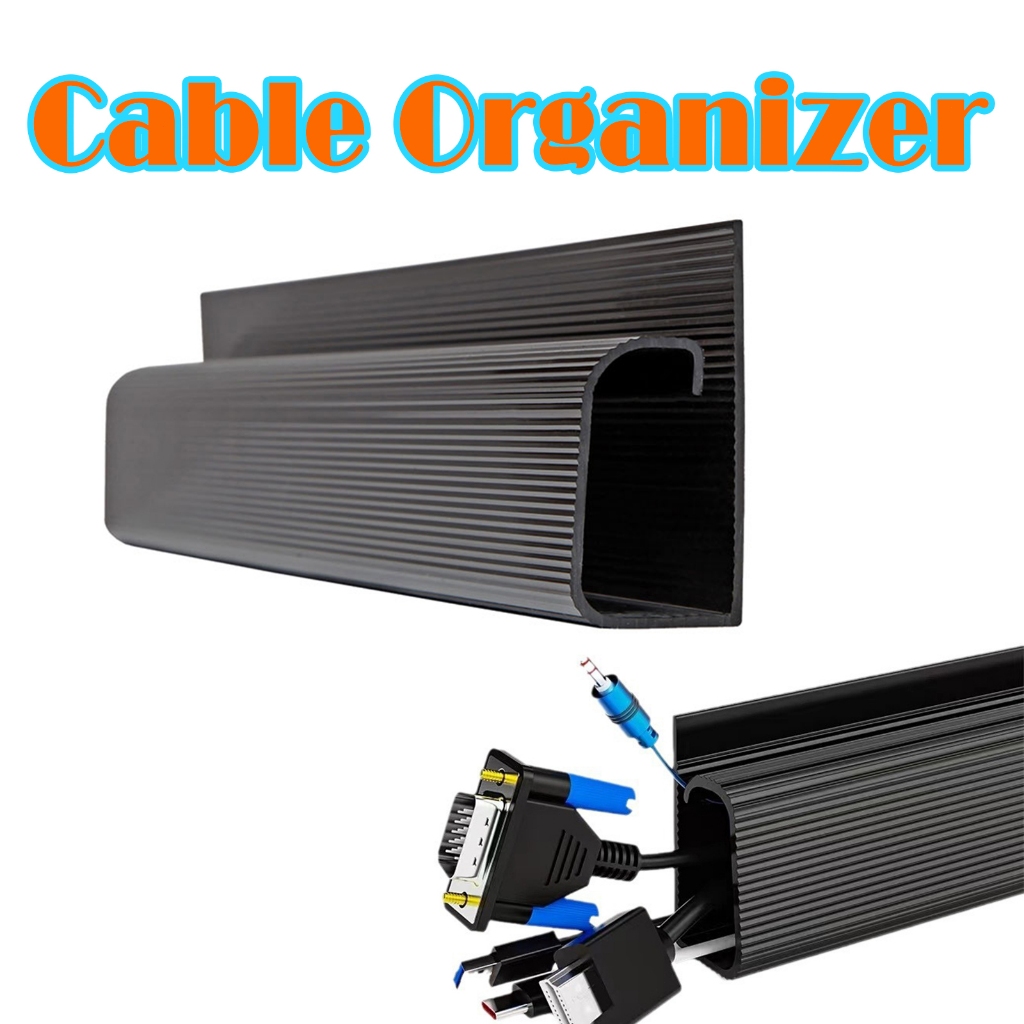 Multi-Use Cable Organizer Under Table Cable Management Rack Black Cable ...