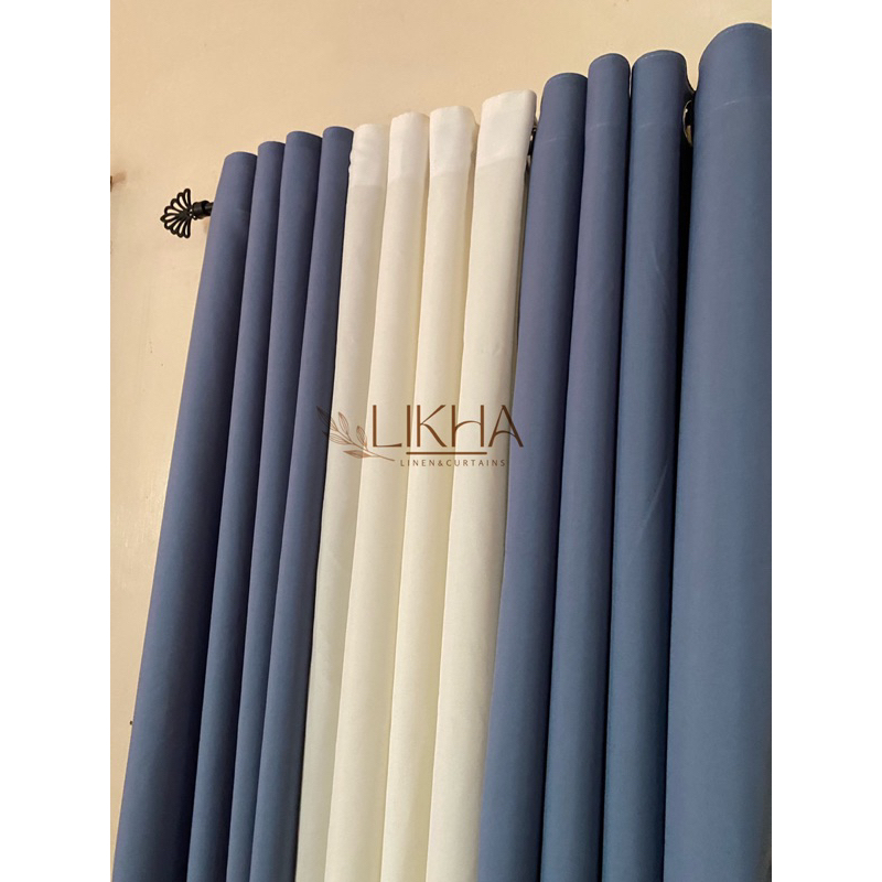 LIKHA - 2025 Color of the Year Future Dusk Plain Ring Curtains - sold ...