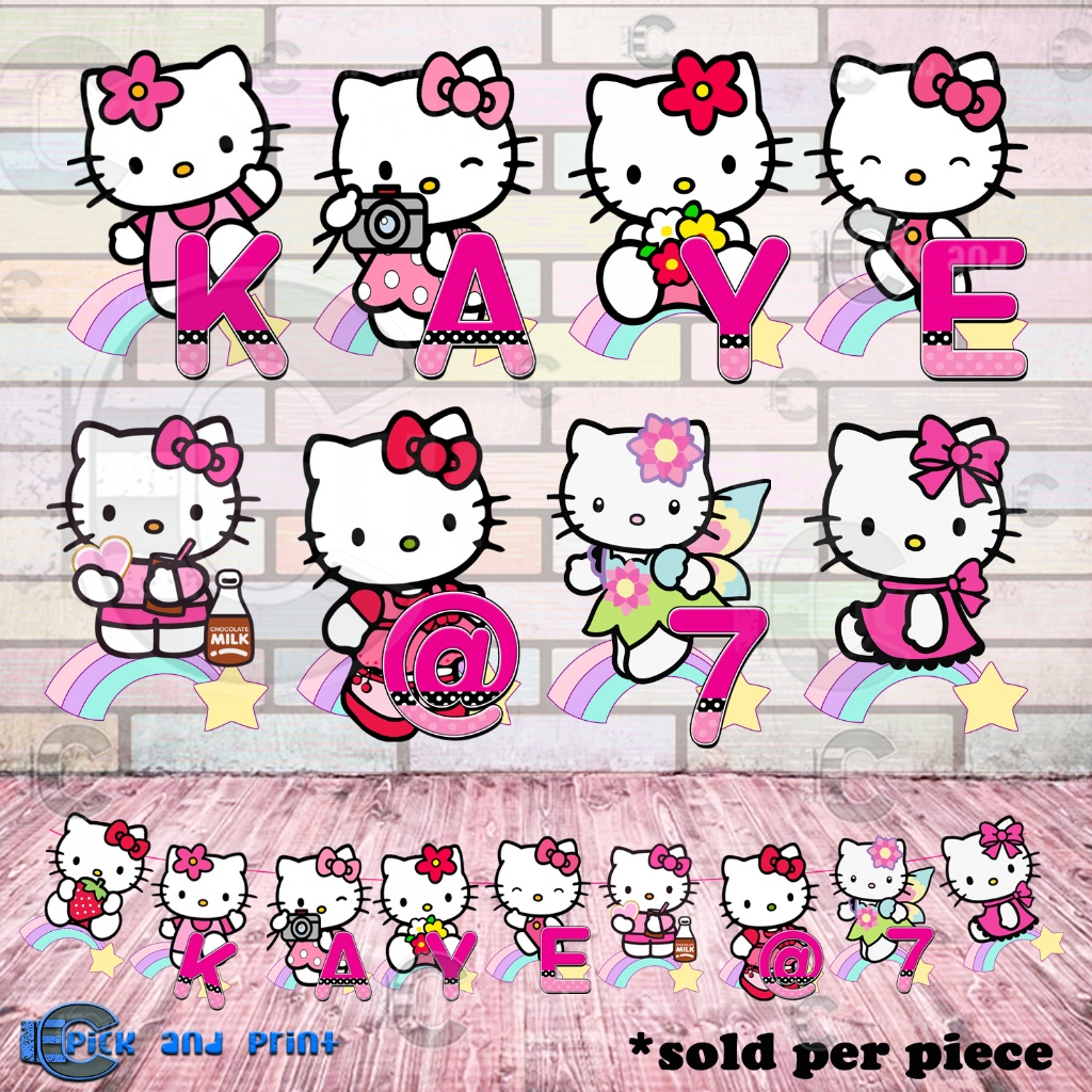 Personalized Hello Kitty Sanrio Character Name Banner Bunting ...