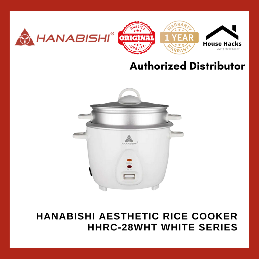 Hanabishi Aesthetic Rice Cooker HHRC-28WHT White Series (House Hacks ...
