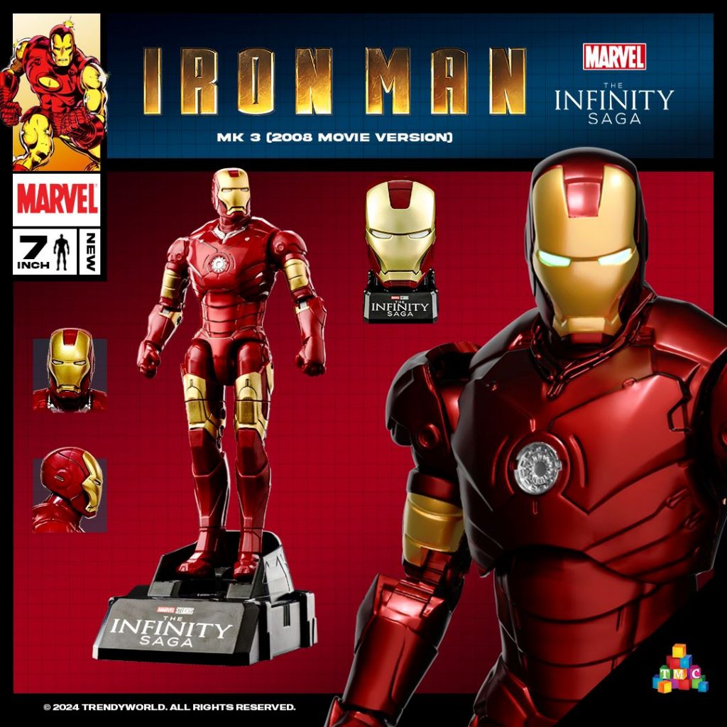 Morstorm Marvel Avengers Iron Man Mark 3 Action Figure Head Display and ...