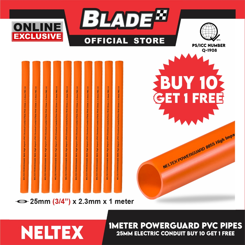 Buy 10 Get 1 Free Neltex PVC Powerguard Pipe 25mm x 1meter Electric ...