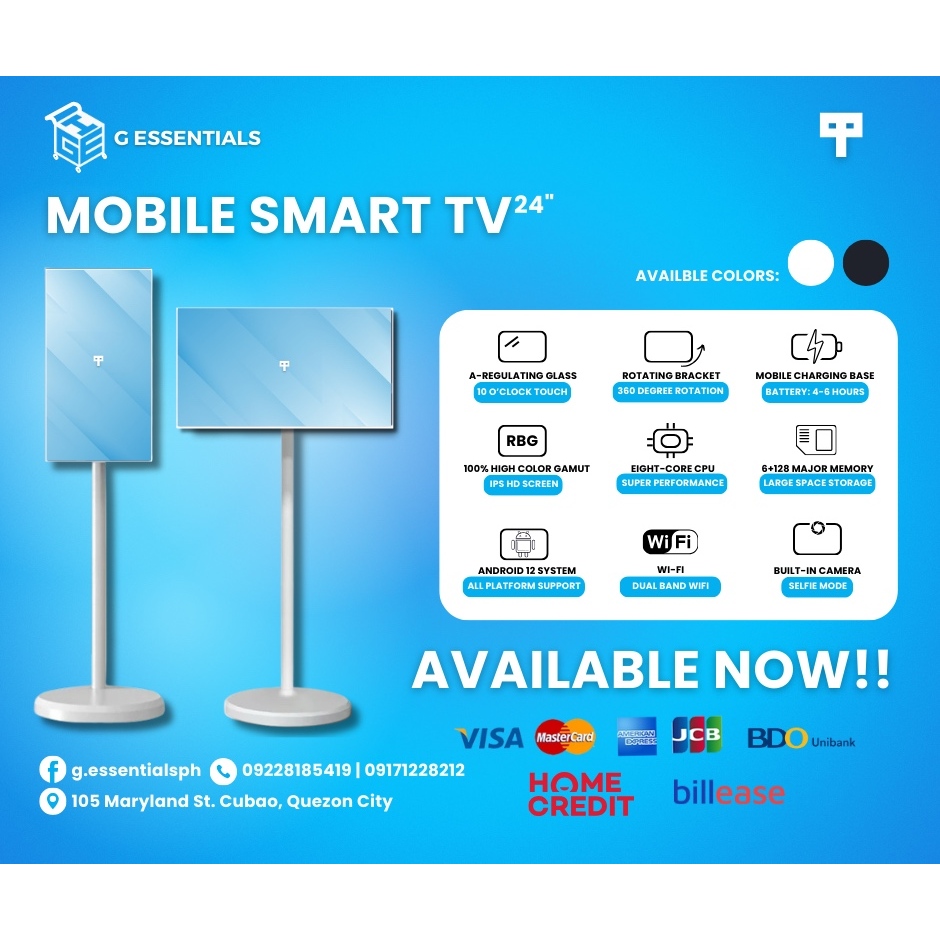 PRISTINE PORTABLE SMART TV 24 INCHES 360 DEGREE ROTATION | Shopee ...
