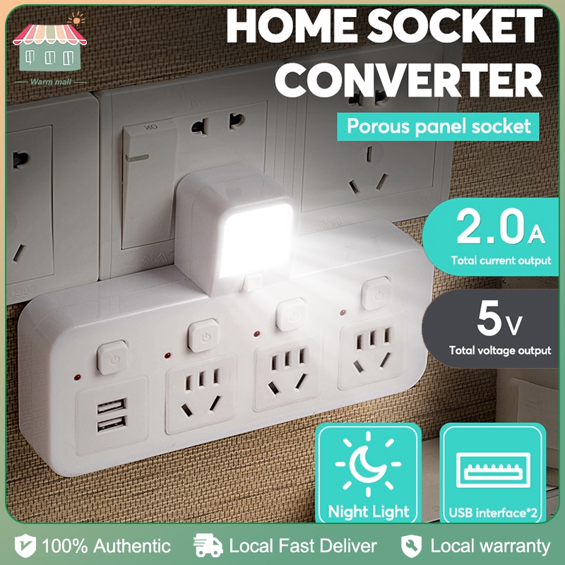 Universal power outlet Universal plug adapter with adjustable night ...