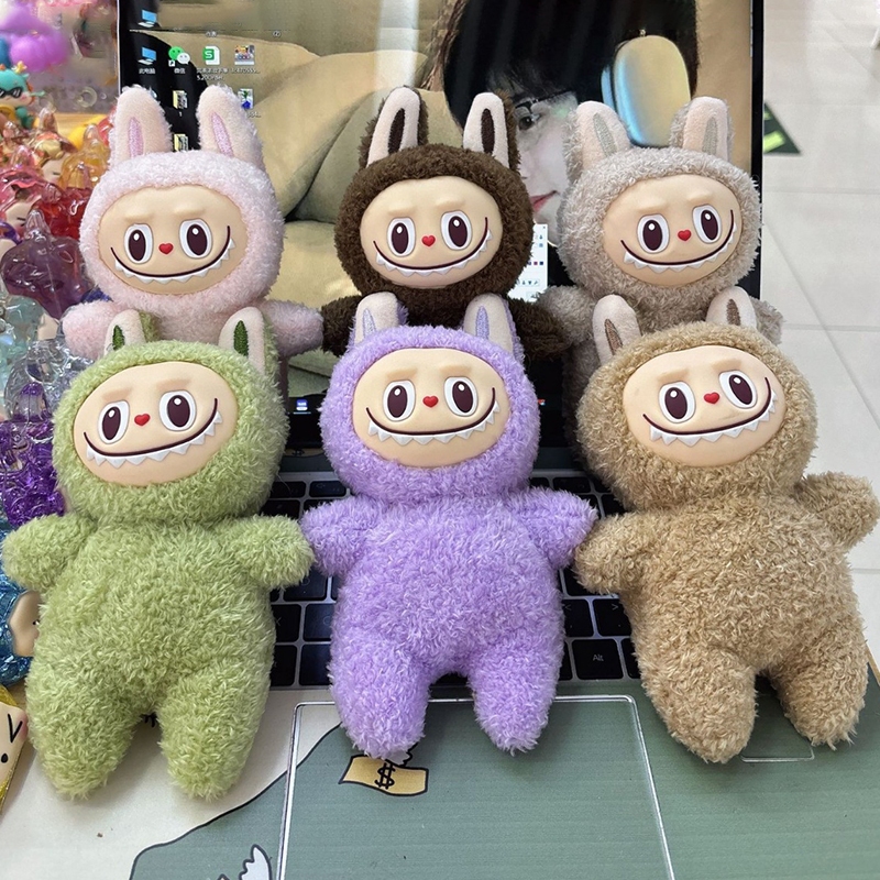 Labubu 6 Colors Plush Doll Keychain Backpack Decoration Plush Toy Cute ...