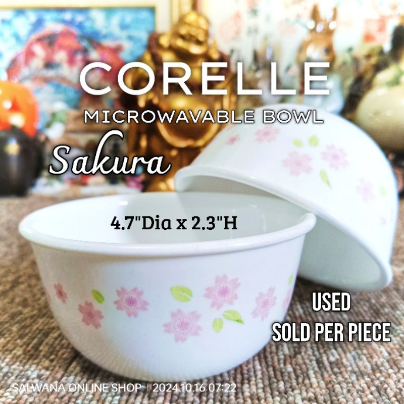 4.7" CORELLE USA SAKURA MICROWAVABLE BOWL (With Scratches) • Japan ...