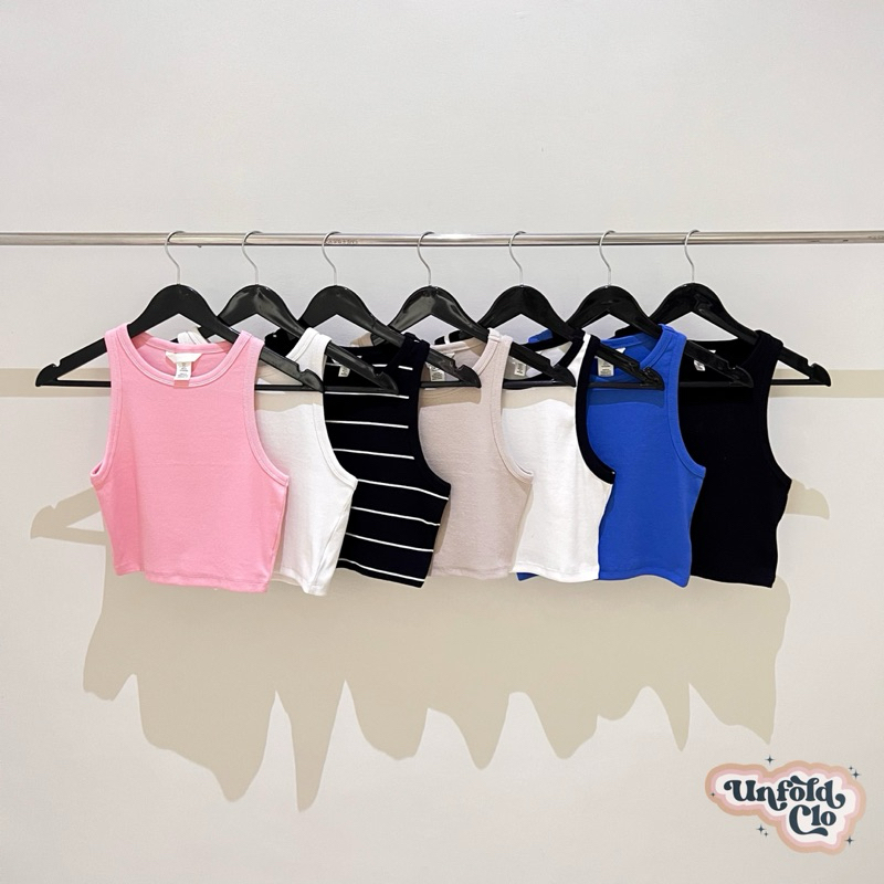 HM Cropped Vest Ribbed Top | Unfold Clo | Shopee Philippines