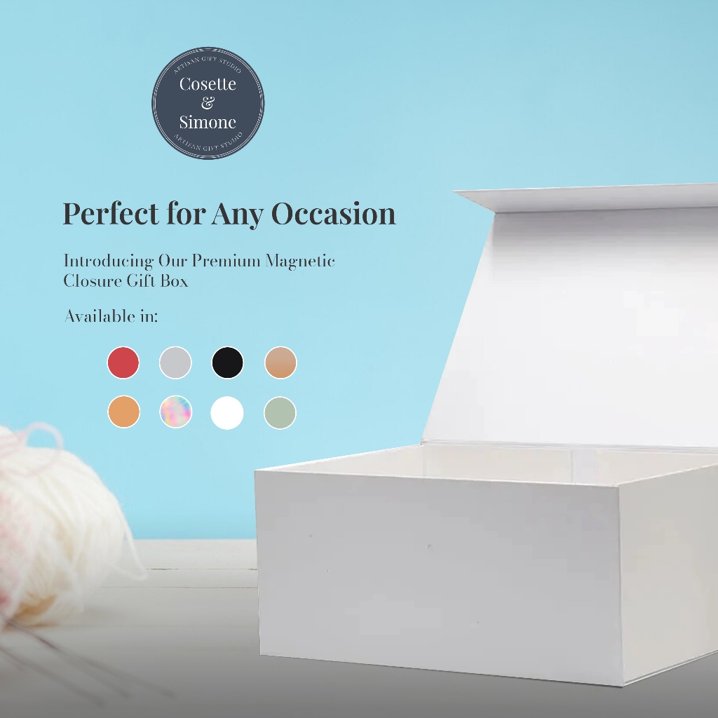 Premium White Magnetic Gift Boxes | A4 Rigid Cardboard Packaging for ...