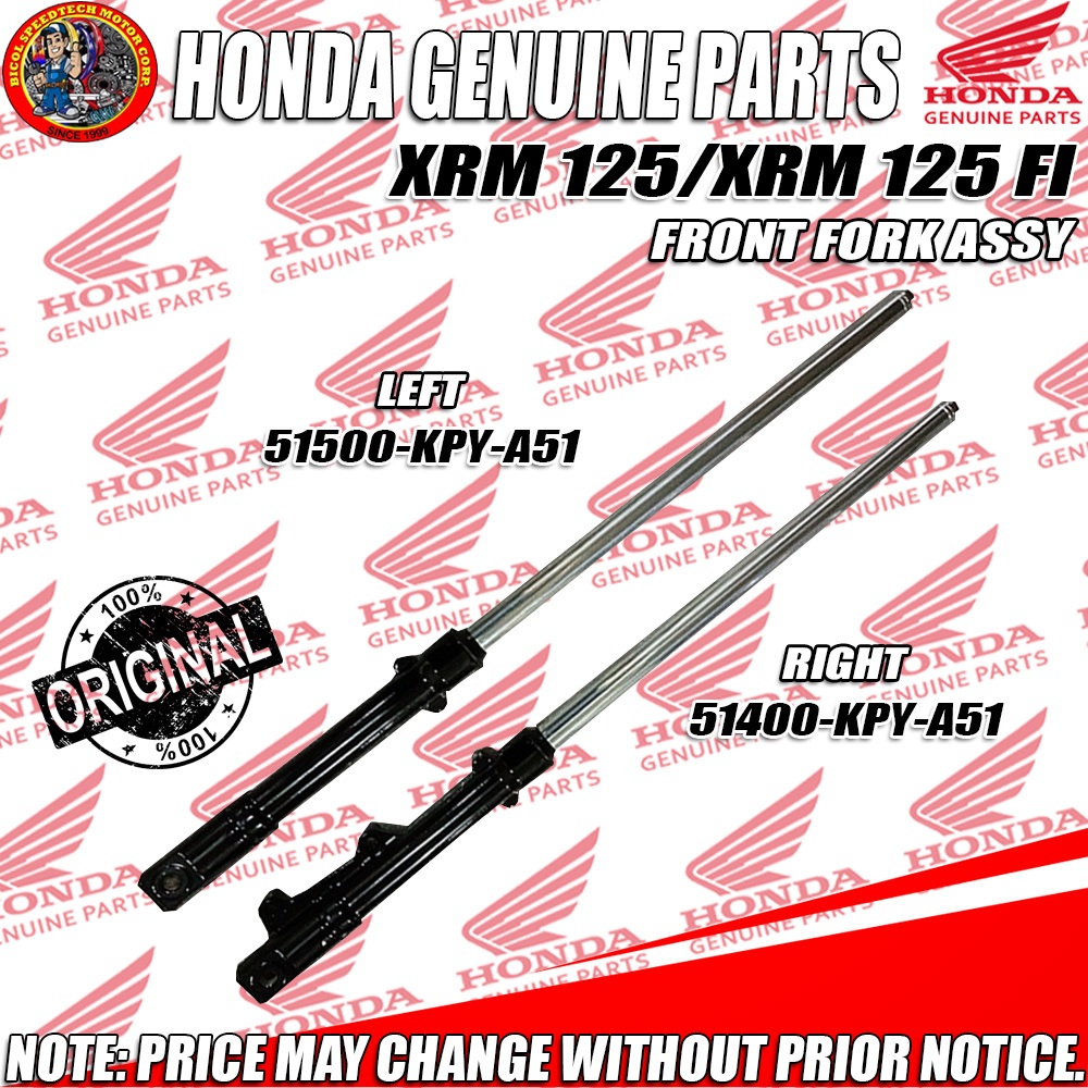 XRM 125/XRM 125 FI FRONT FORK ASSY (HPI) (GENUINE: RIGHT- 51400-KPY-A51 ...