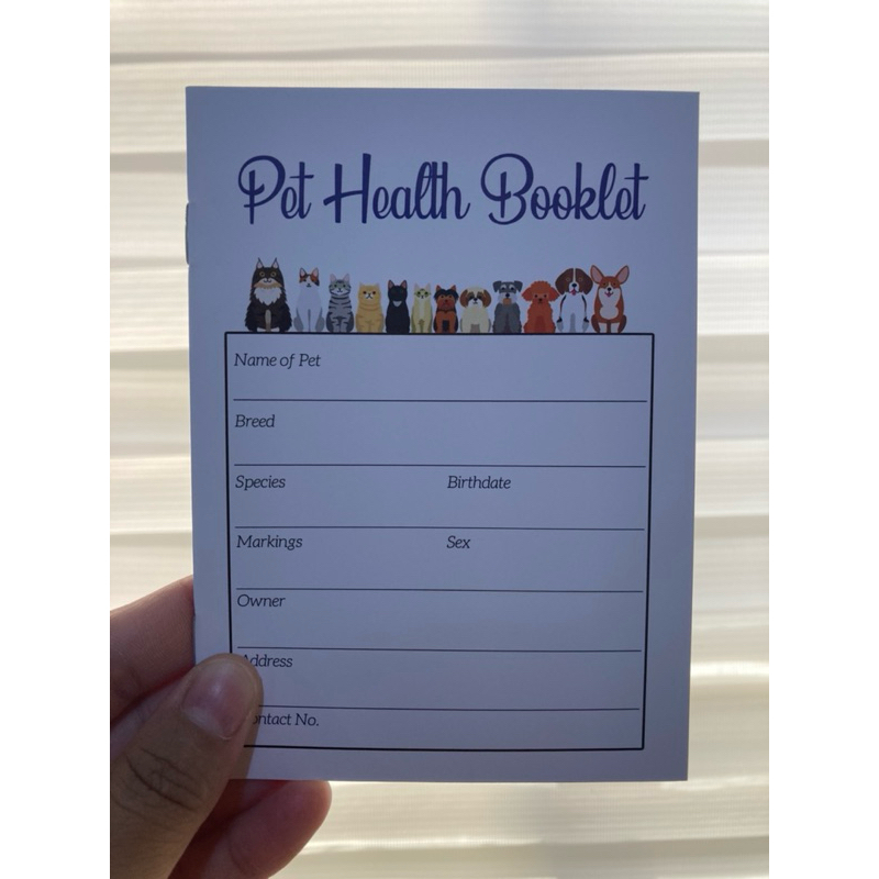 Dogs and Cats Pet Health Booklet | Pet Record Book D3 | Shopee Philippines