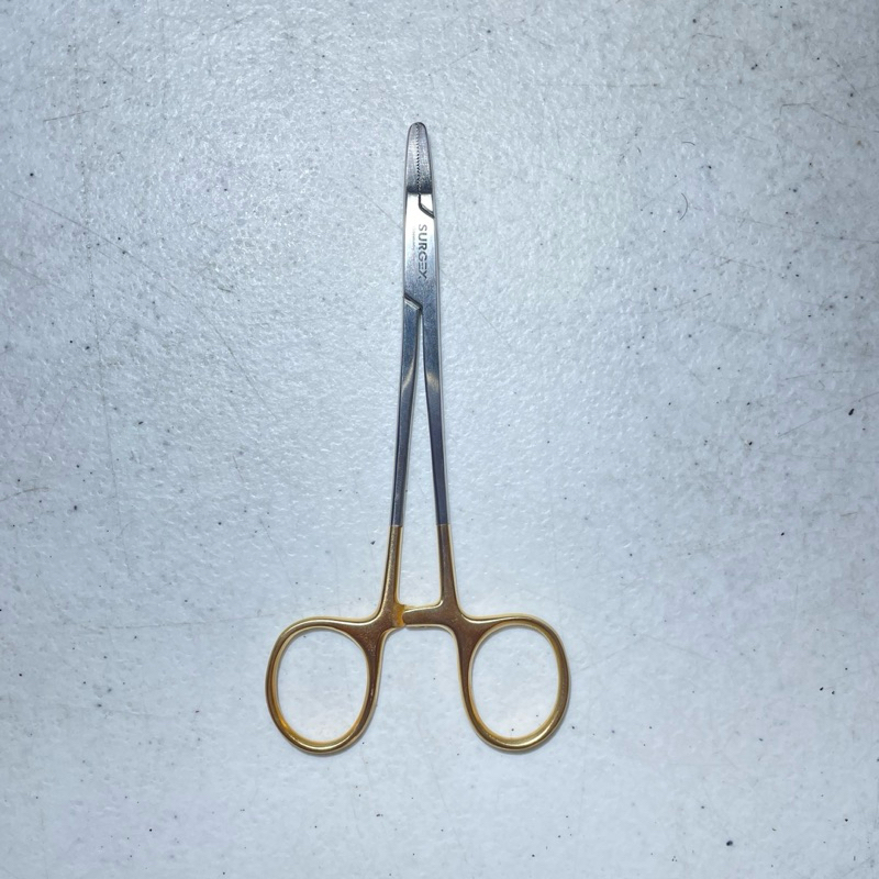 Needle Holder Gold Handle Quality German Stainless Steel | Shopee ...