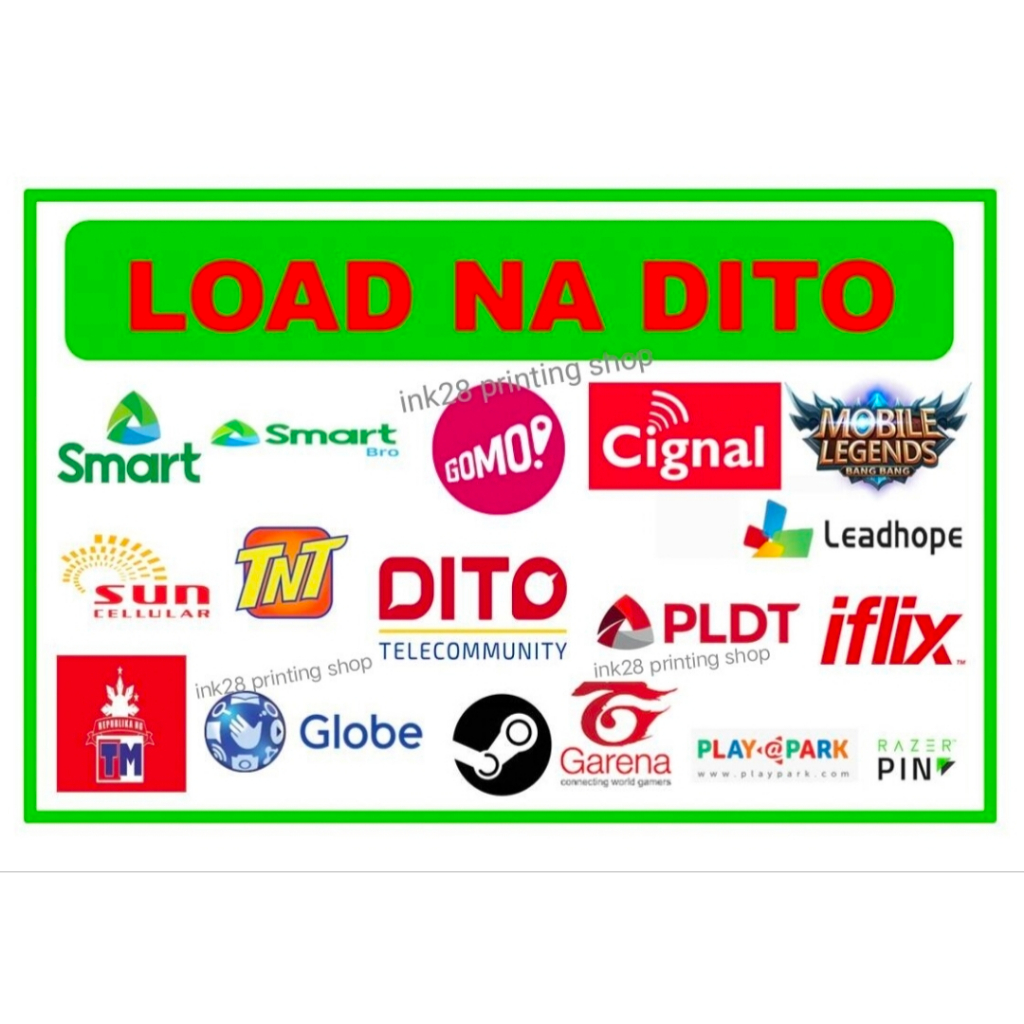 LOAD NA DITO GREEN PVC/SINTRA BOARD SIGNAGE | Shopee Philippines