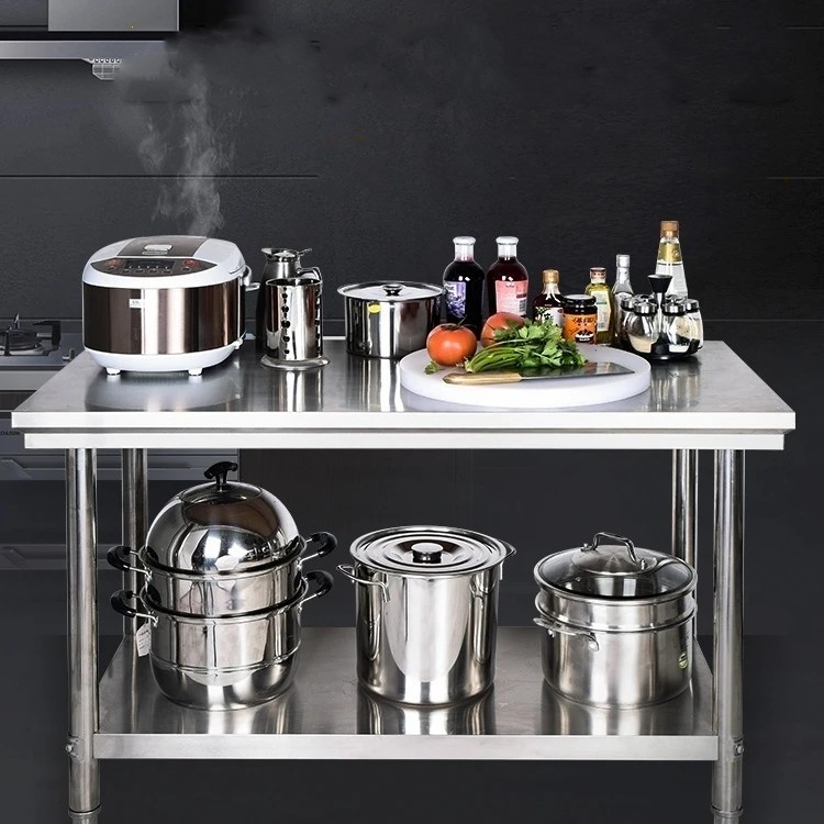 304 stainless steel worktop kitchen countertop cutting table thickened ...