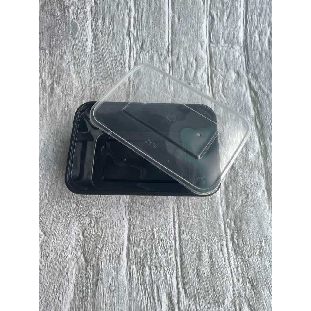 Dragonfly Packaging Rectangular 700ml Black Microwable Container Small ...