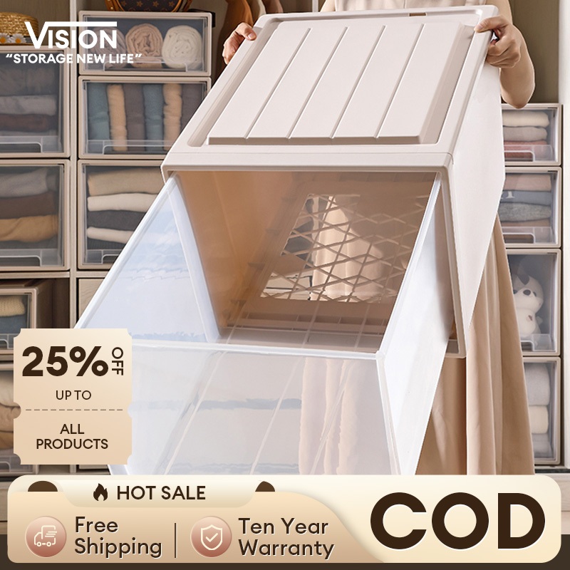 Vision Storage Box Drawer Clothes Wardrobe Plastic Storage Box ...
