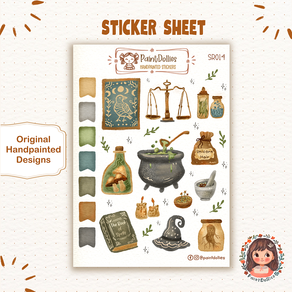 SR014 Spells and Potions Sticker Sheet/ Halloween Stickers | Shopee ...