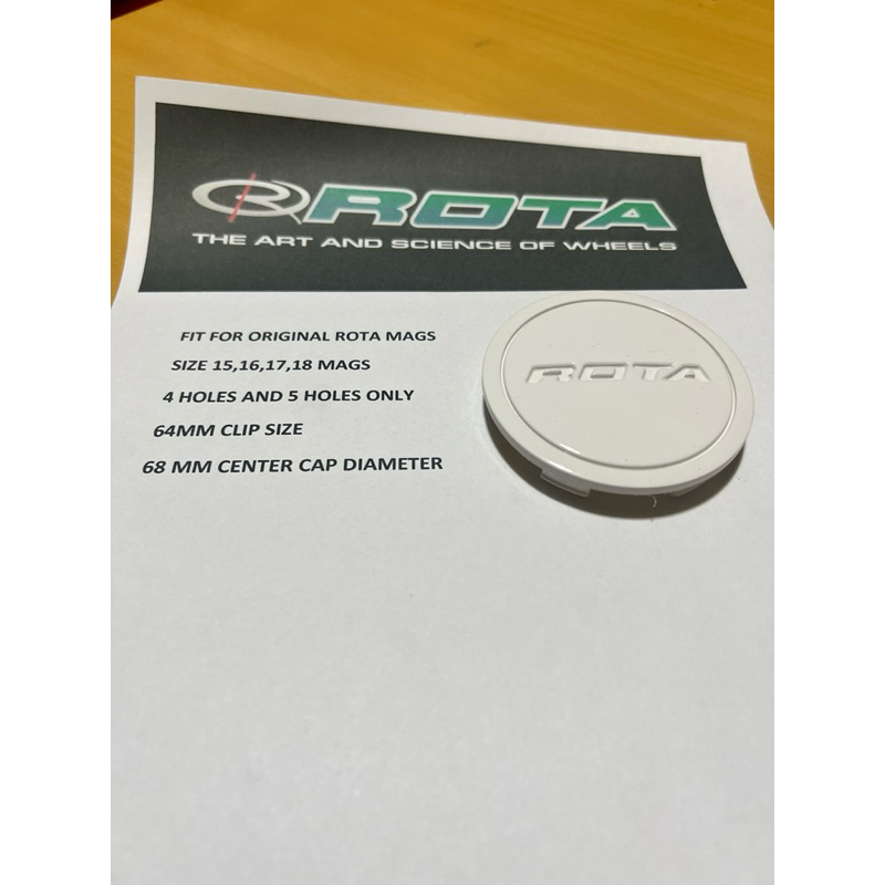 Rota CenterCap original White Color 1pc only fit for 15"16"17"18 ...