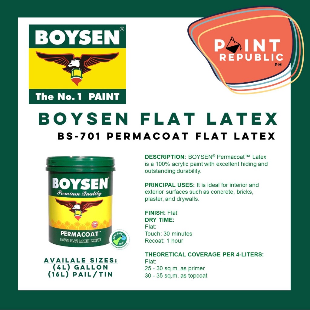 BOYSEN Permacoat FLAT LATEX - BS 701 | Shopee Philippines