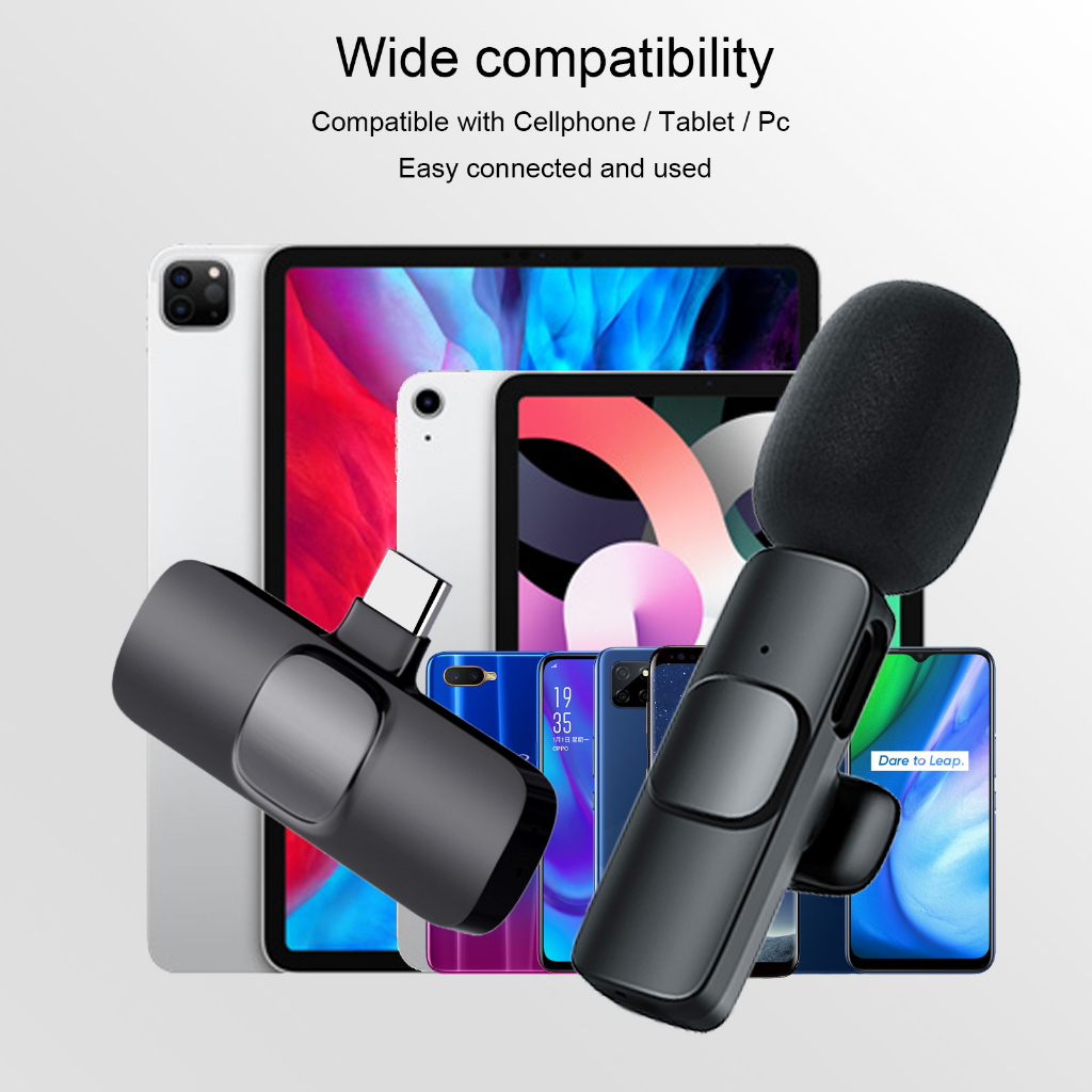 K9 *2 mic Wireless Lavalier Microphone for vlogging Noise Cancelling ...