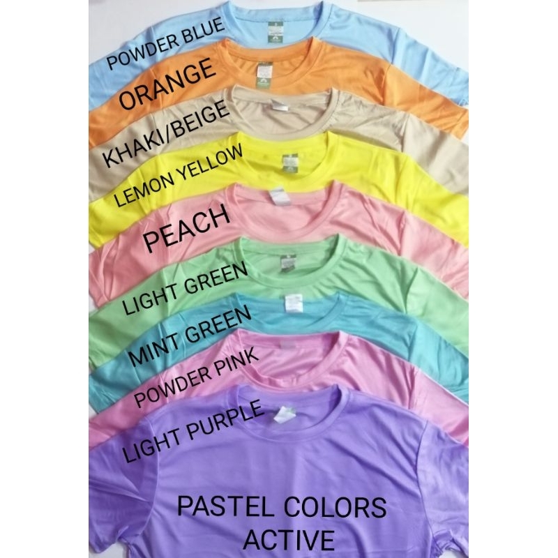 ACTIVE DRY PASTEL 9 COLORS AVAILABLE T-SHIRT PLAIN UNISEX | Shopee ...