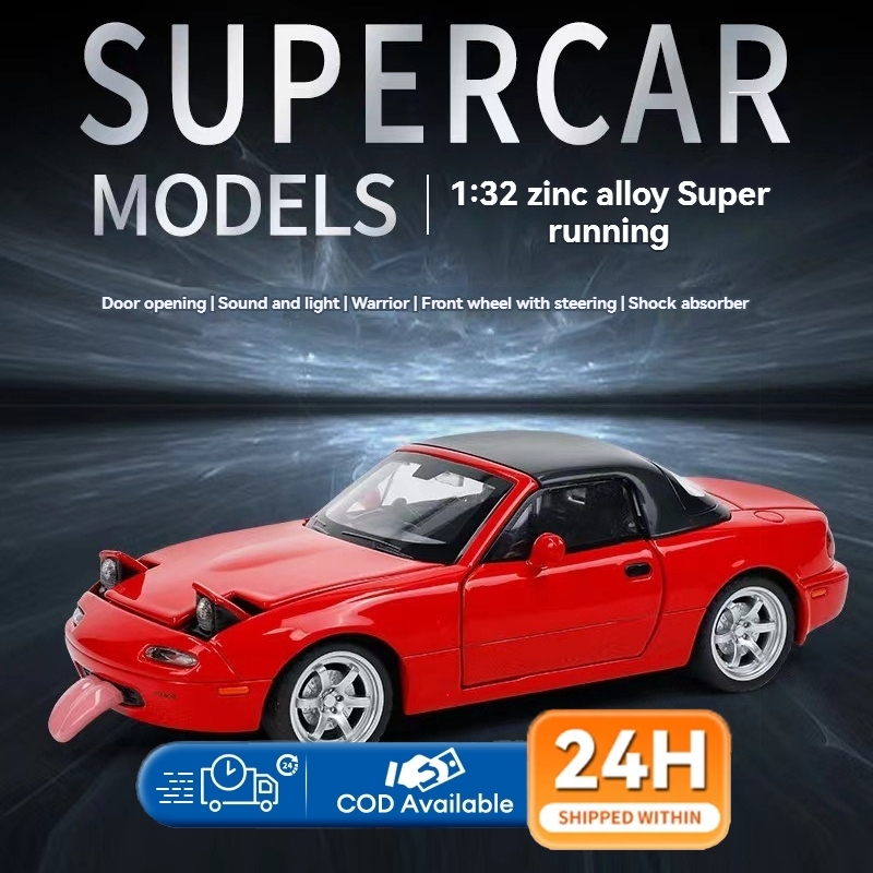 Diecast Car 1:32 Mazda Miata MX-5 JDM Convertible Coupe Car Models ...