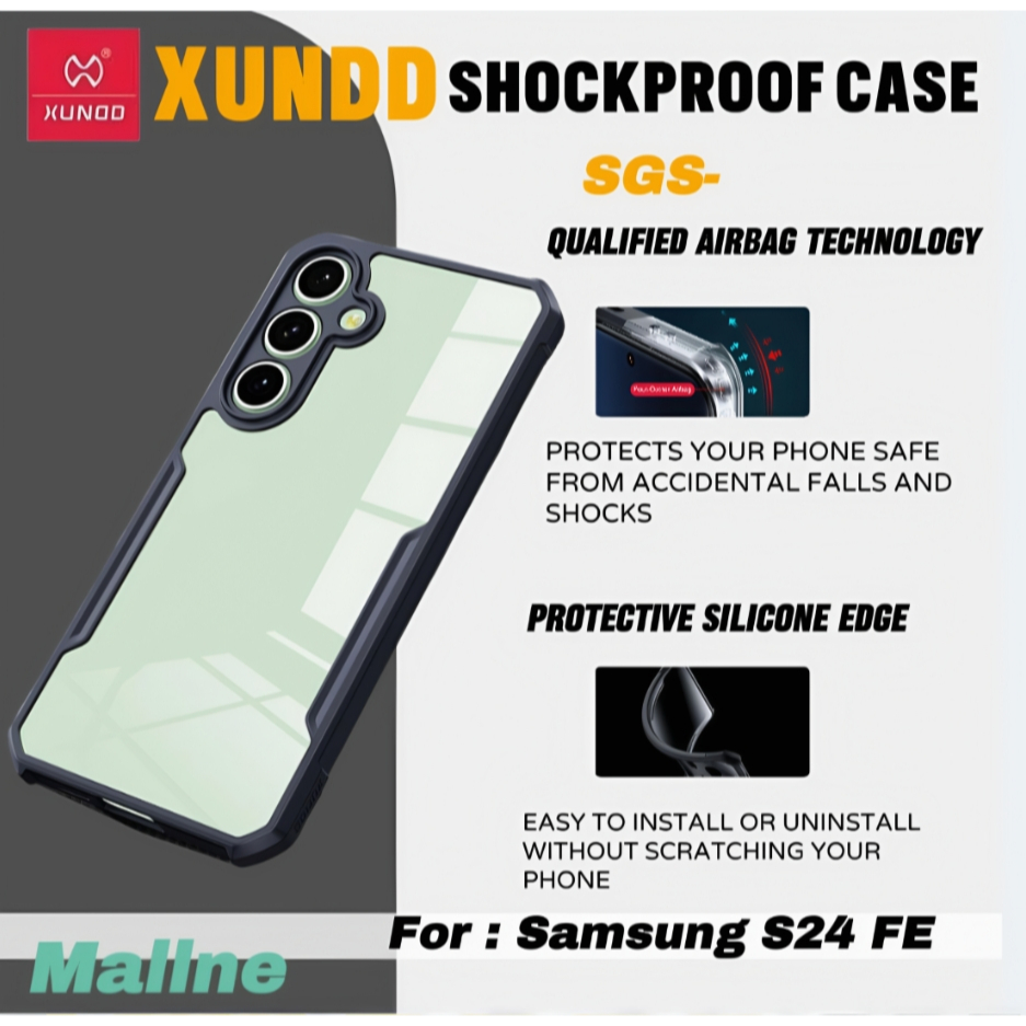 Samsung S24 FE / S23 FE / S21 FE / S20 FE Case XUNDD Airbags Shockproof Transparent Back Cover ...