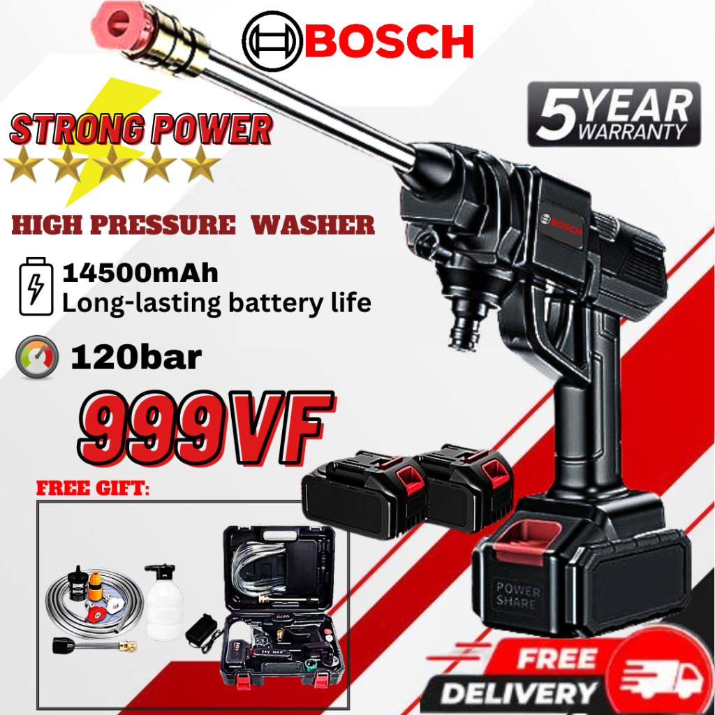 BOSCH 999VF Cordless Water Jet Portable Car Wash High Pressure Washer ...