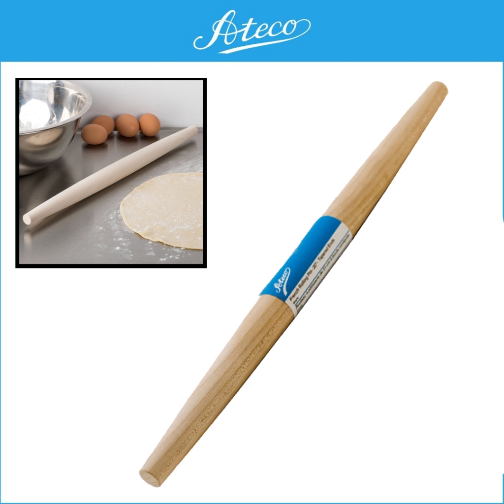 Ateco 20" Maple Wood Tapered French Rolling Pin Baking Rod Stick Dough ...