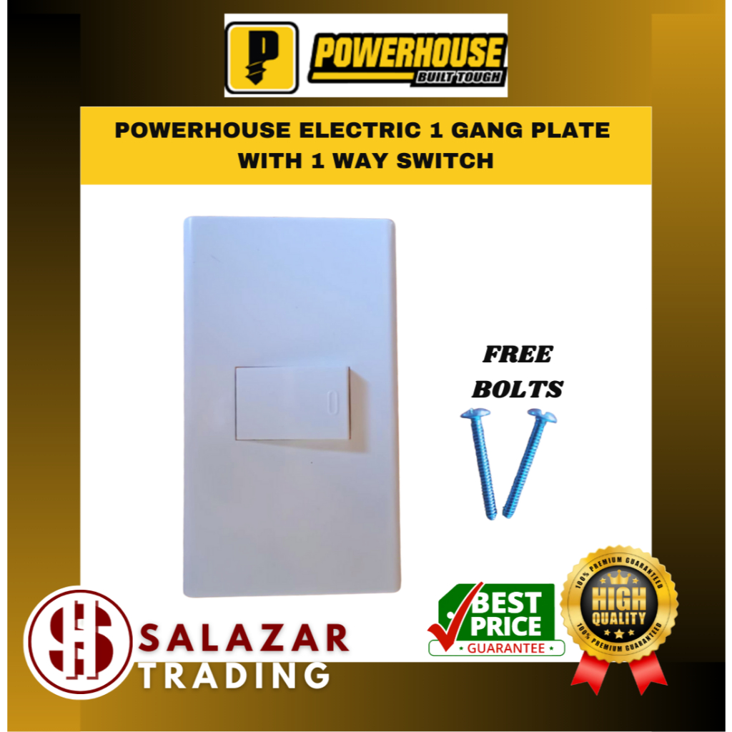 POWERHOUSE ELECTRIC 1 GANG PLATE WITH 1 WAYS SWITCH 250V - 10A ( LHWD ...