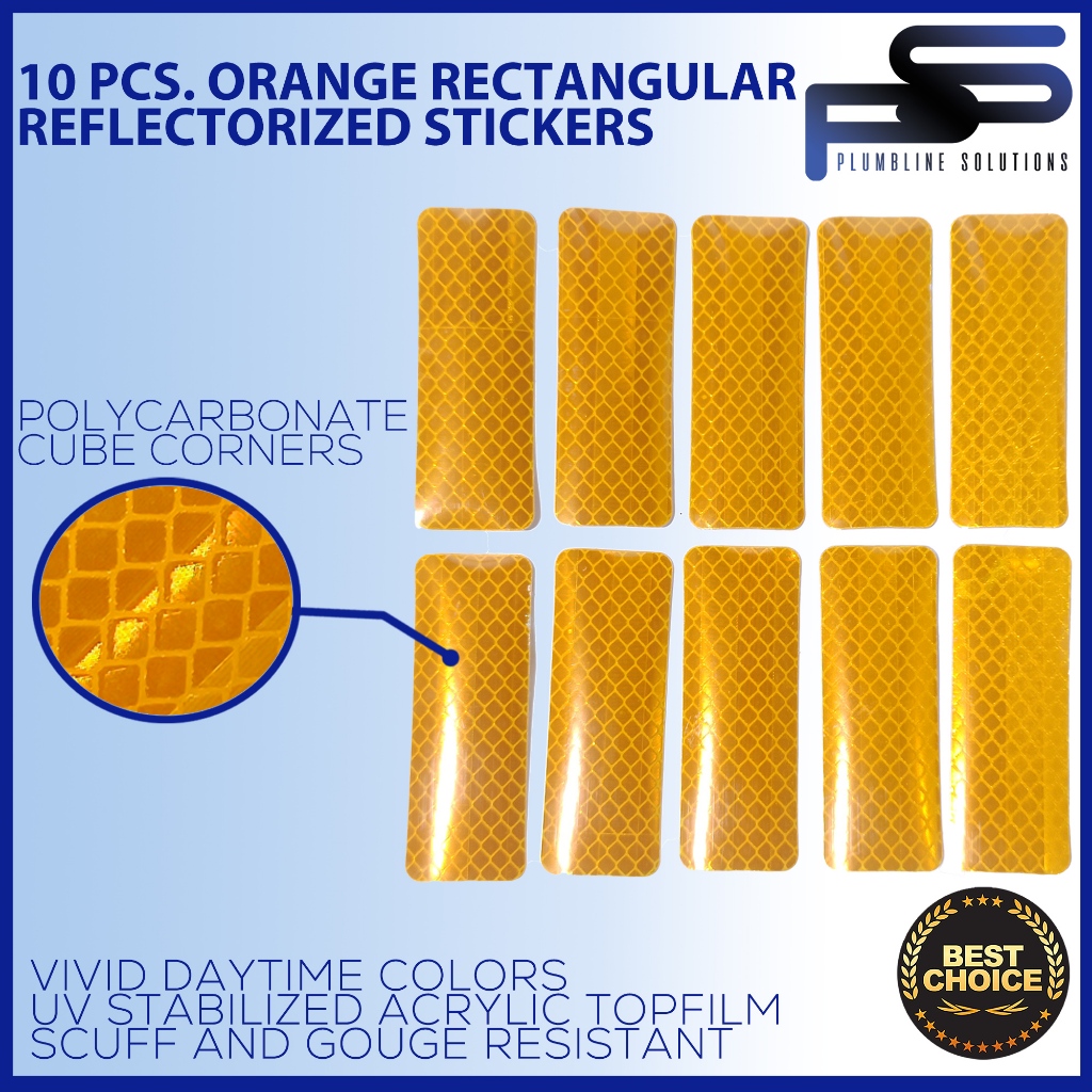 3D Reflector Rectangle Sign Sticker (10pcs/pack) / Self-adhesive ...