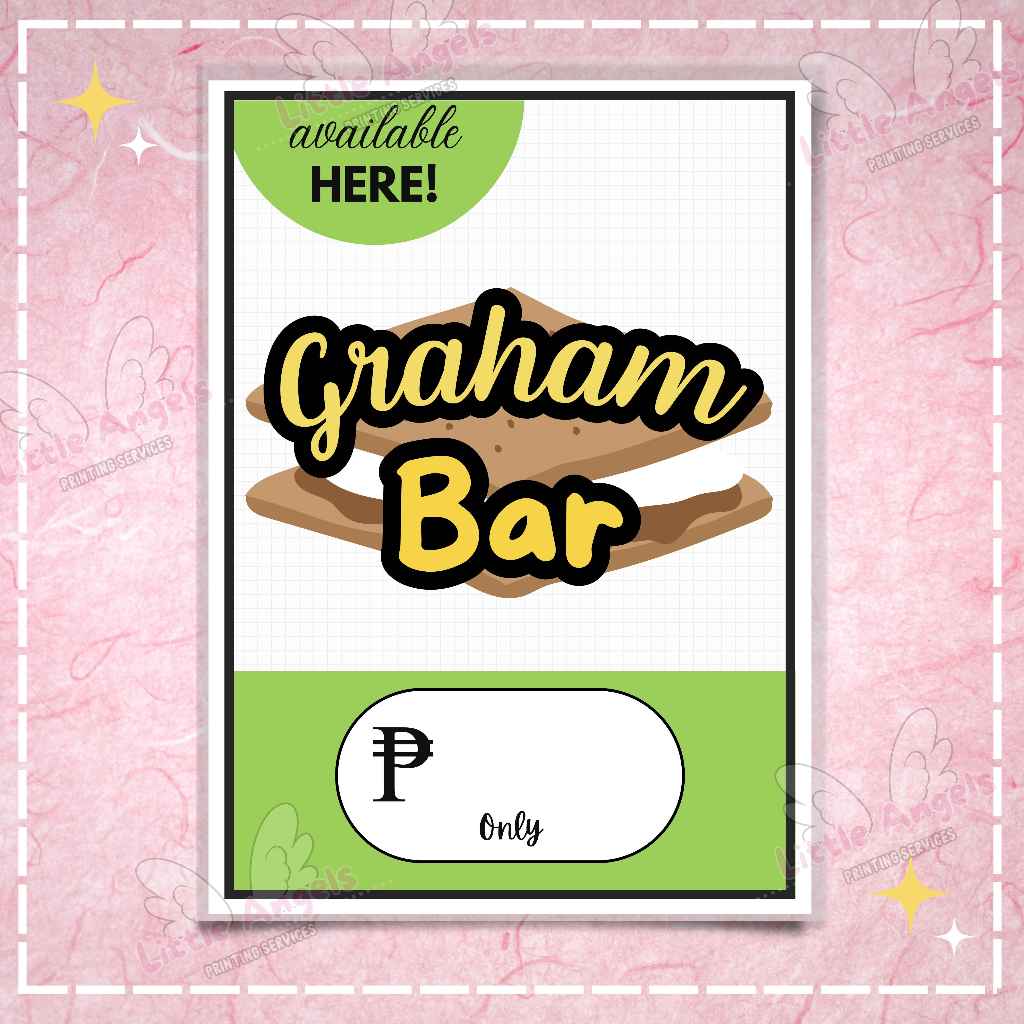 GRAHAM BAR LAMINATED SIGNAGE / LITTLE ANGELS PRINTING SERVICES | Shopee ...