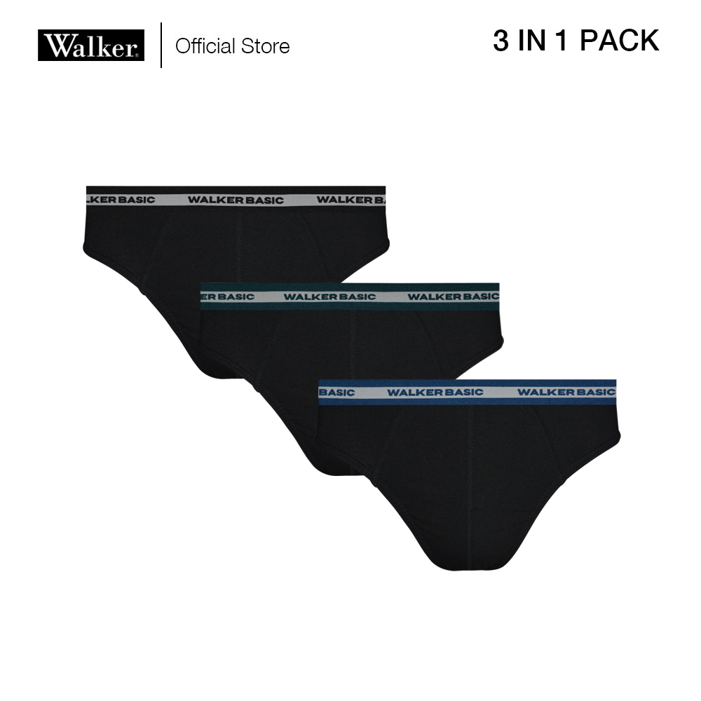 Walker Basic Cotton Comfort Breathable Men Hipster Brief (3 in 1 Pack ...
