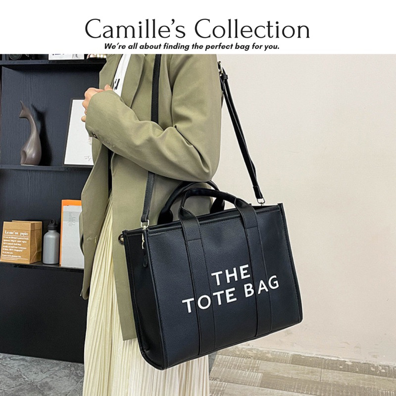 camillescollection 35cm large leather tote bag for women airport bag ...