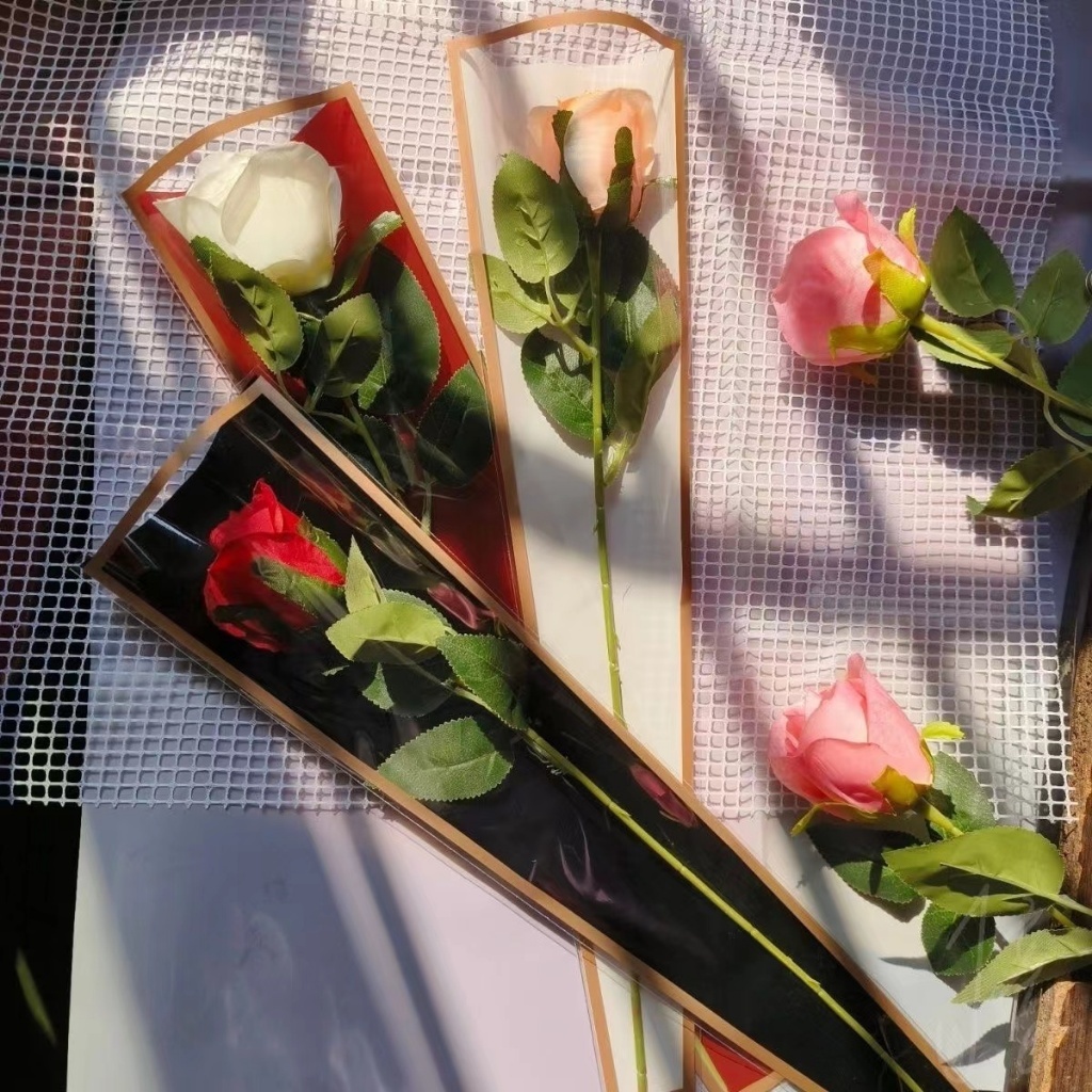 50pcs Single Rose Packaging Bag Flower Packaging Transparent Bag ...