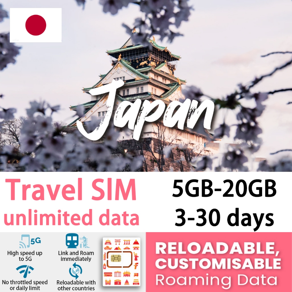 JAPAN Travel Sim Card 3~30days【UNLIMITED GB HIGH SPEED】Unlimited Travel ...