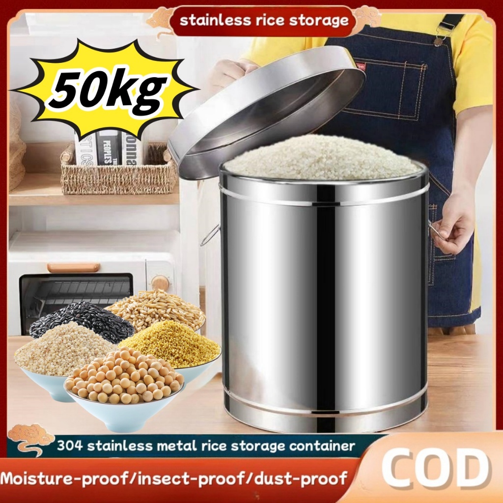 stainless rice dispenser 50kg/50kls capacity steel lagyanan ng bigas 50 ...